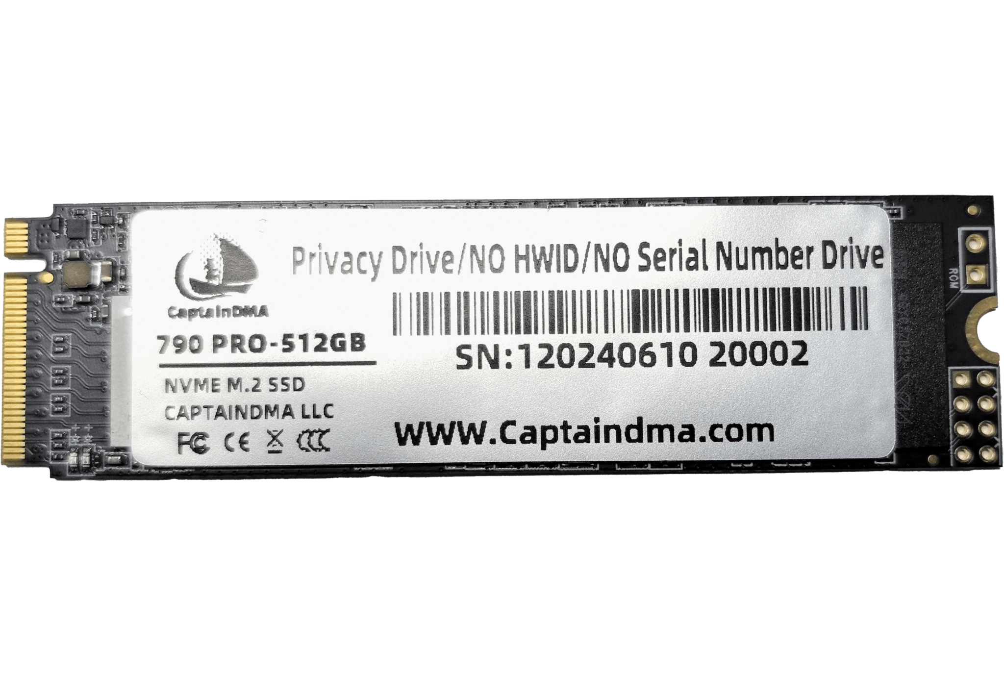 Privacy Drive/NO HWID/NO Serial Number Drive-512G - Captain DMA